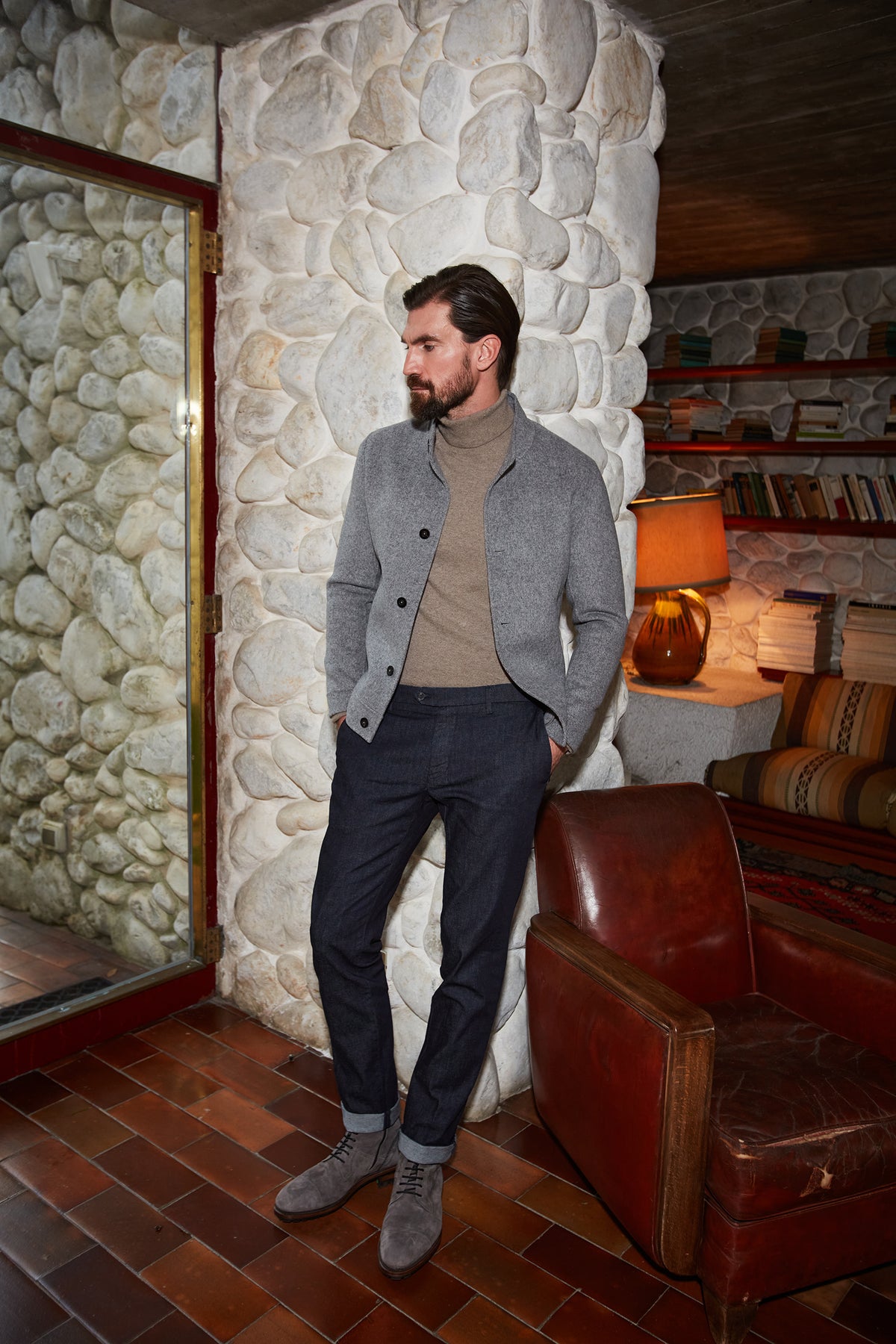 Pantalon Chino Homme New York Bleu Marine en Denim Stretch | Mason's ...